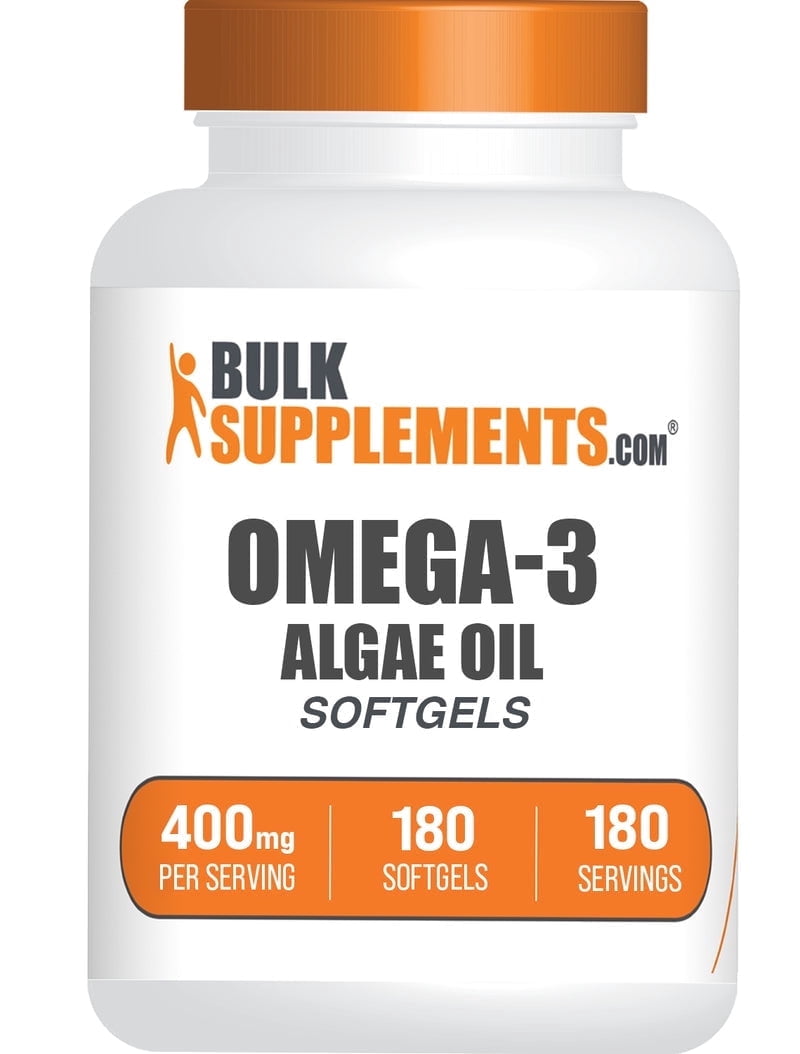 BulkSupplements Omega-3 from Algal Oil Softgels - 400mg of Omega-3 per ...