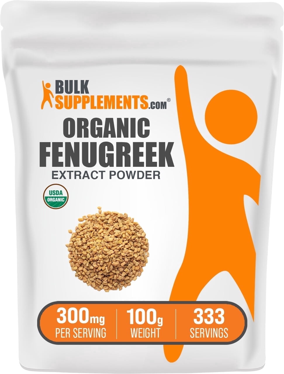 BulkSupplements Organic Fenugreek Extract Powder- 300mg per Serving ...