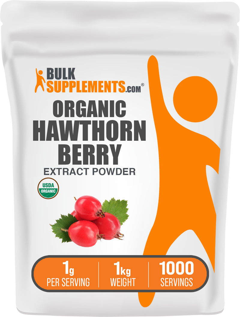 BulkSupplements.com Hawthorne Fruit Extract Powder, 1000mg - Heart ...