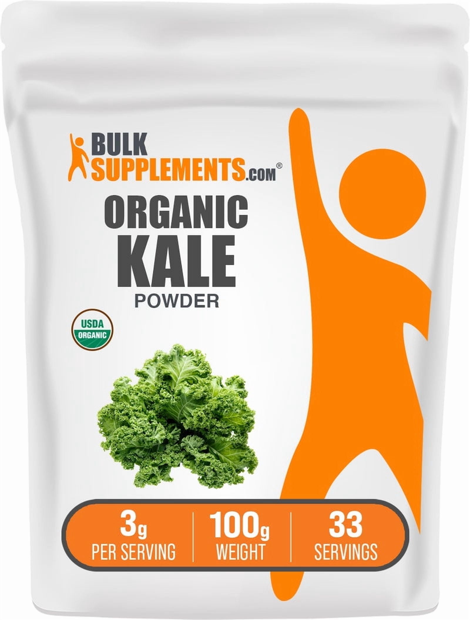 BulkSupplements.com Organic Kale Powder, 3g per Serving, 100g (3.5 oz ...
