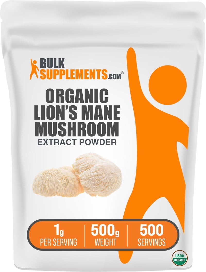 BulkSupplements Organic Lion's Mane Mushroom Powder, 500g, Vegan ...