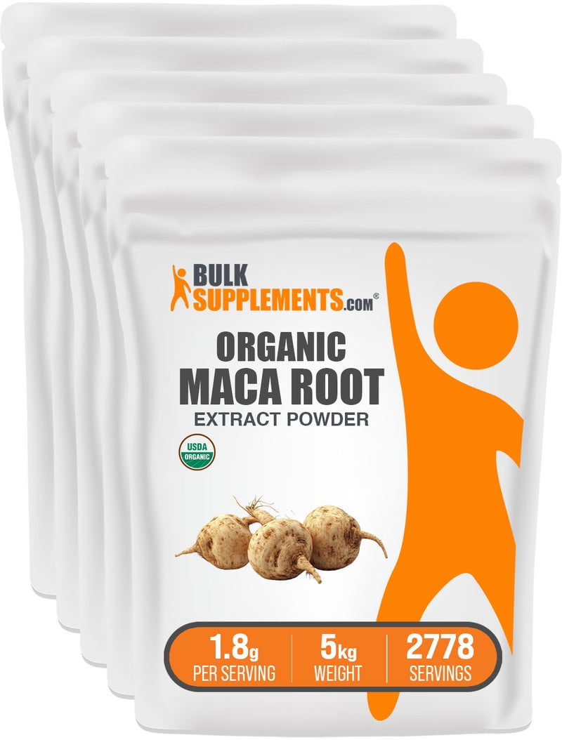 BulkSupplements Organic Maca Root Extract Powder - 1.8g per Serving - 5 ...