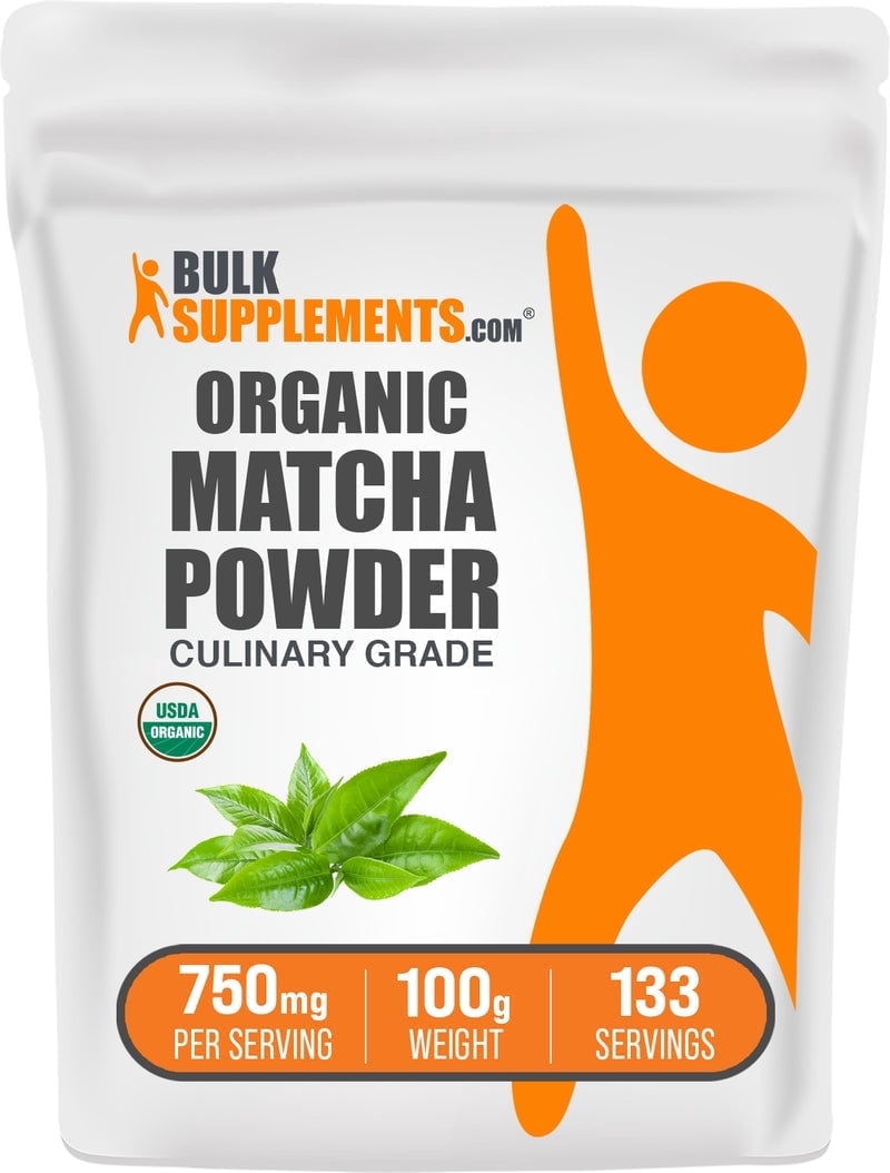 BulkSupplements.com Pure Organic Matcha Powder, 750mg - Energy & Heart ...