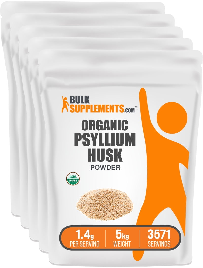 BulkSupplements Organic Psyllium Husk Powder - 1.4g per Serving - 5 ...