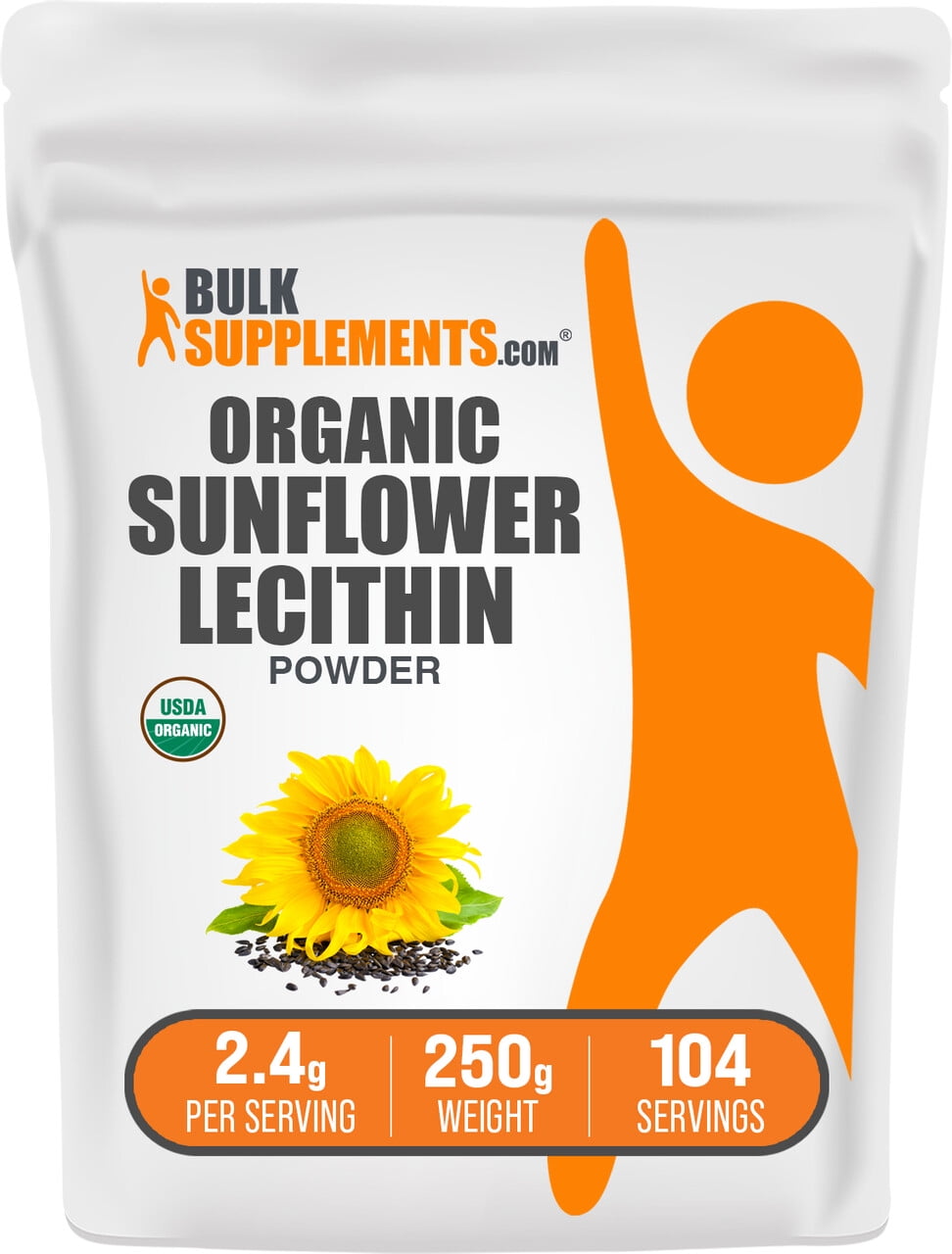BulkSupplements Organic Sunflower Lecithin Powder, 2.4g Per Serving ...