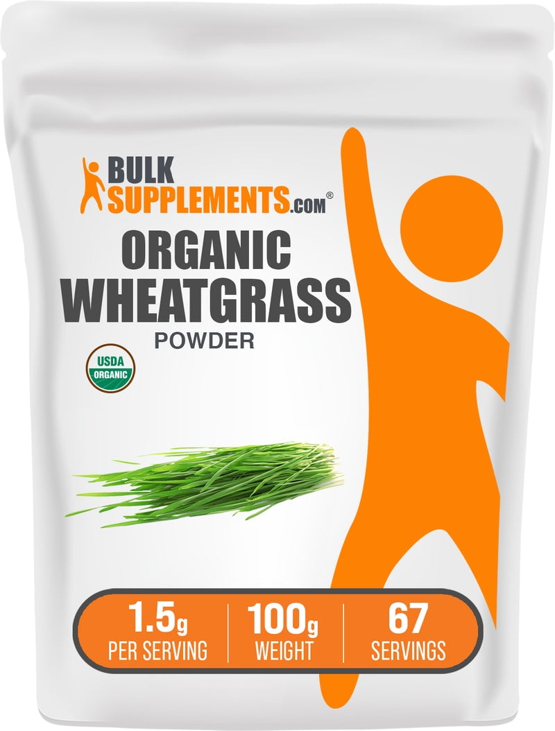 BulkSupplements Organic Wheatgrass Powder - 1.5g per Serving - 100 ...