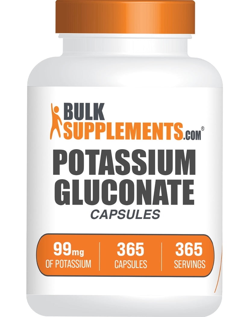 BulkSupplements.com Health Pills - Potassium Gluconate Capsules, 595mg ...