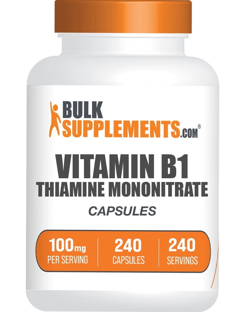 BulkSupplements.com Thiamine Mononitrate Capsules, Vitamin B1 100mg ...