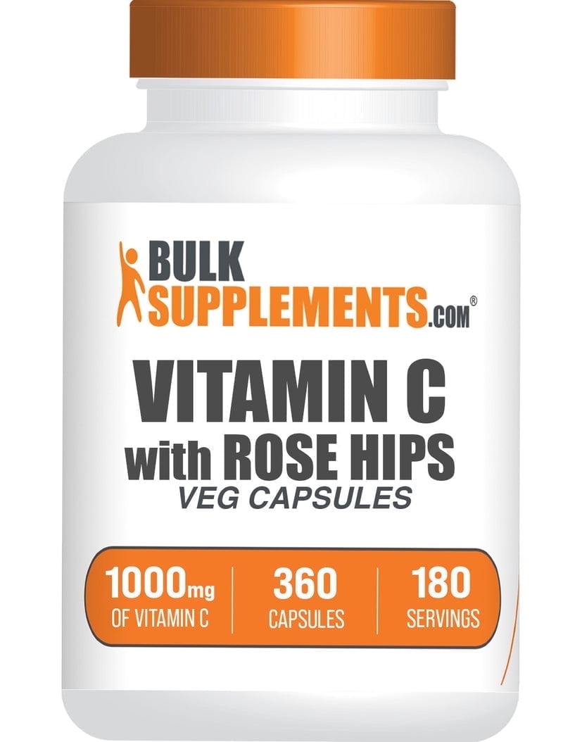 BulkSupplements Vitamin C with Rose Hips Capsules - 1000mg Vitamin C per Serving (360 Capsules ...