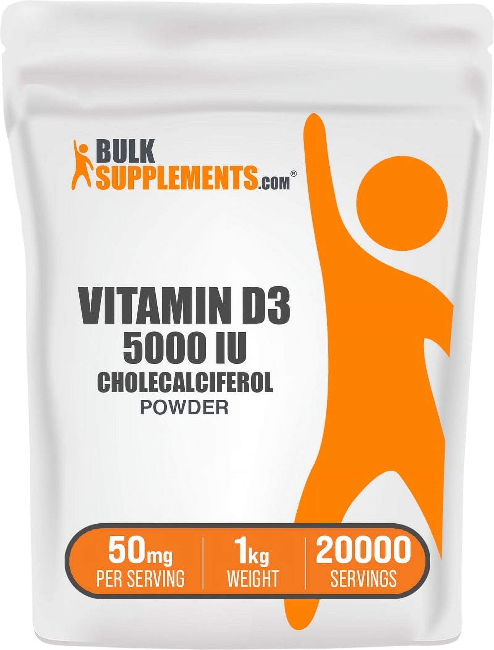 BulkSupplements Vitamin D3 (Cholecalciferol) Powder - 50mg per Serving ...