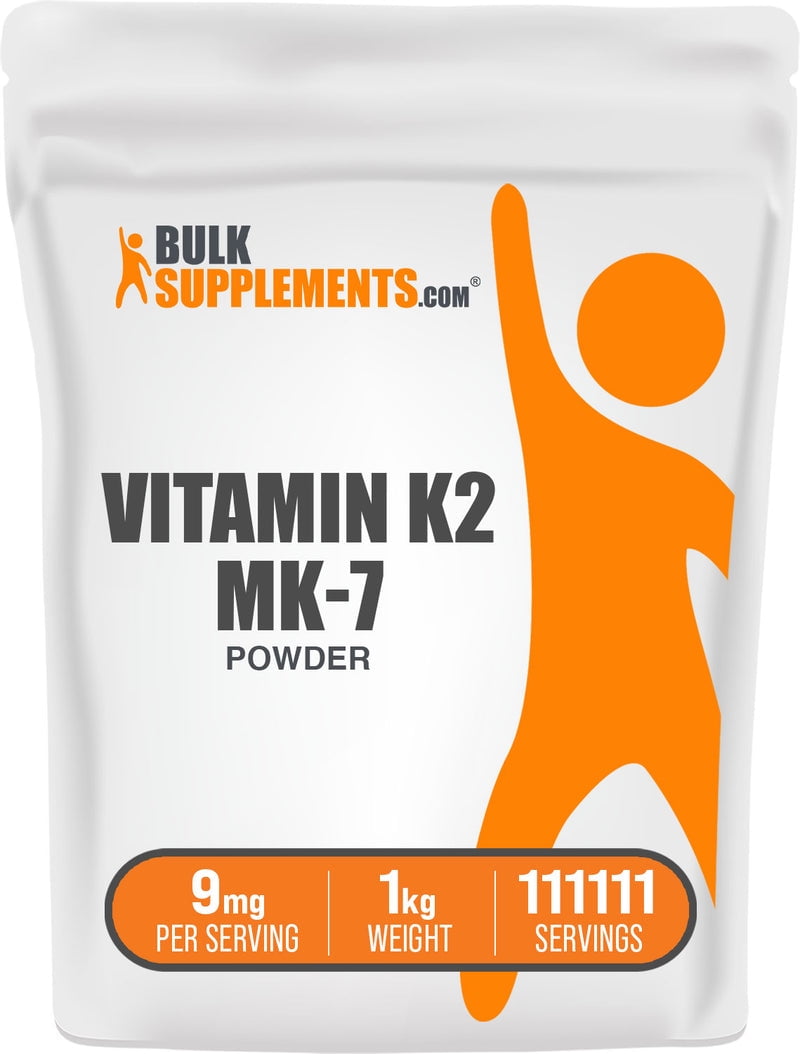 BulkSupplements Vitamin K2 MK7 Powder - 9mg per Serving - 1 Kilogram (2.2 lbs) - 11111 Servings ...