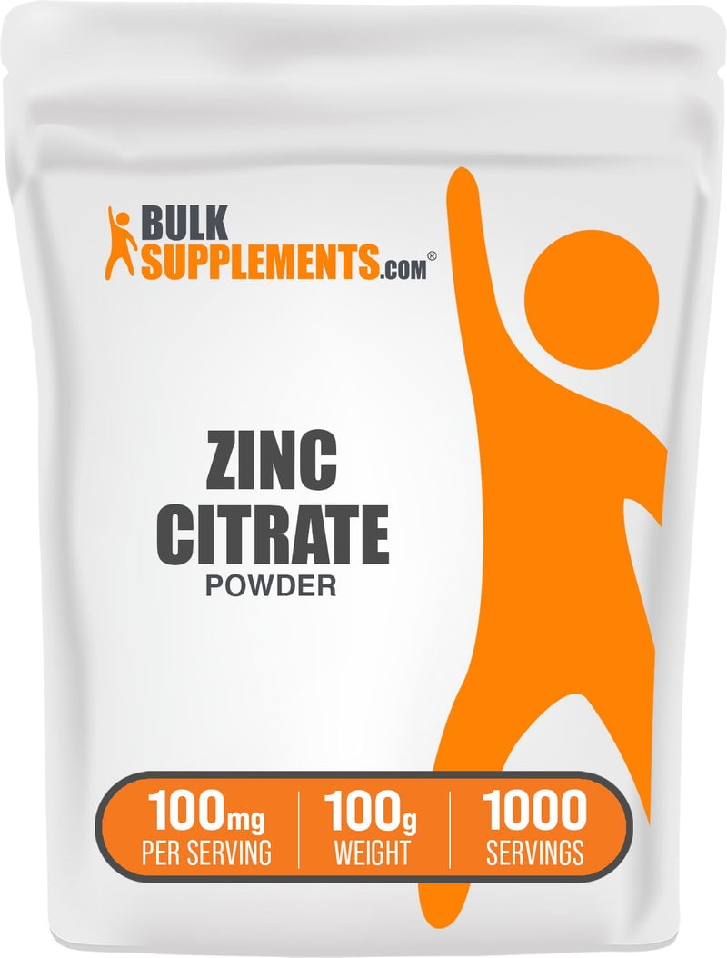 BulkSupplements Zinc Citrate Powder - Pure Zinc Supplement (100g - 3.5 ...