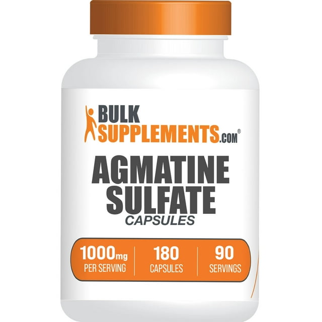 BulkSupplements.com Agmatine Sulfate Capsules, 1000mg (180 Gel Capsules ...