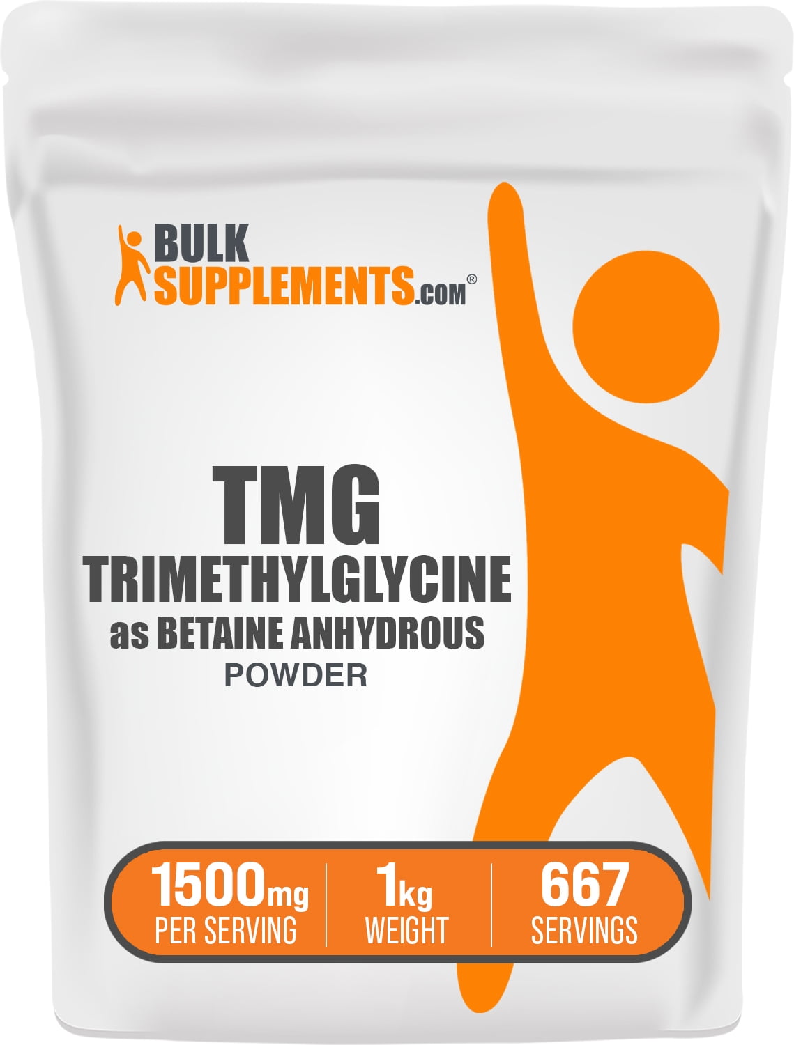 BulkSupplements.com Betaine Anhydrous Trimethylglycine (TMG) Powder, 1500mg (1kg) - Walmart.com