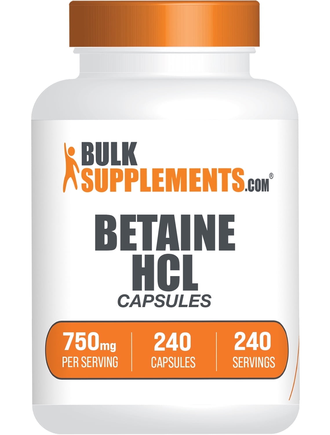 BulkSupplements Betaine HCl Capsules - 750mg per Serving (240 Capsules ...