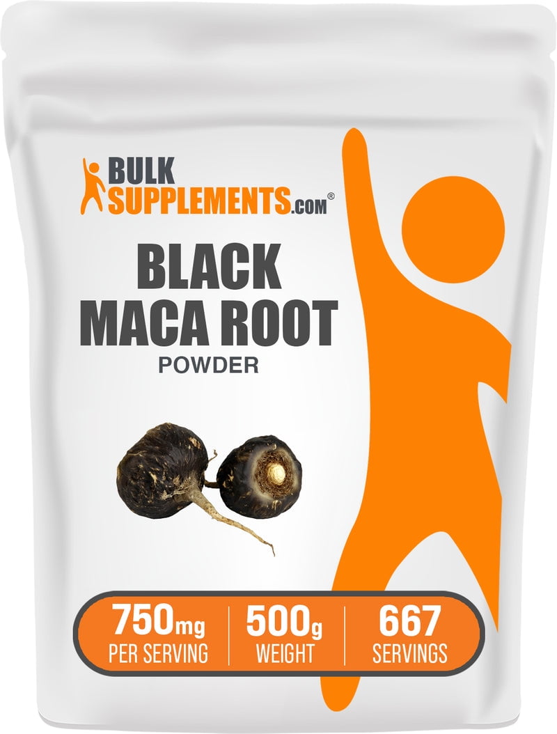 BulkSupplements Black Maca Root Powder - 750mg per Serving - 500 Grams ...