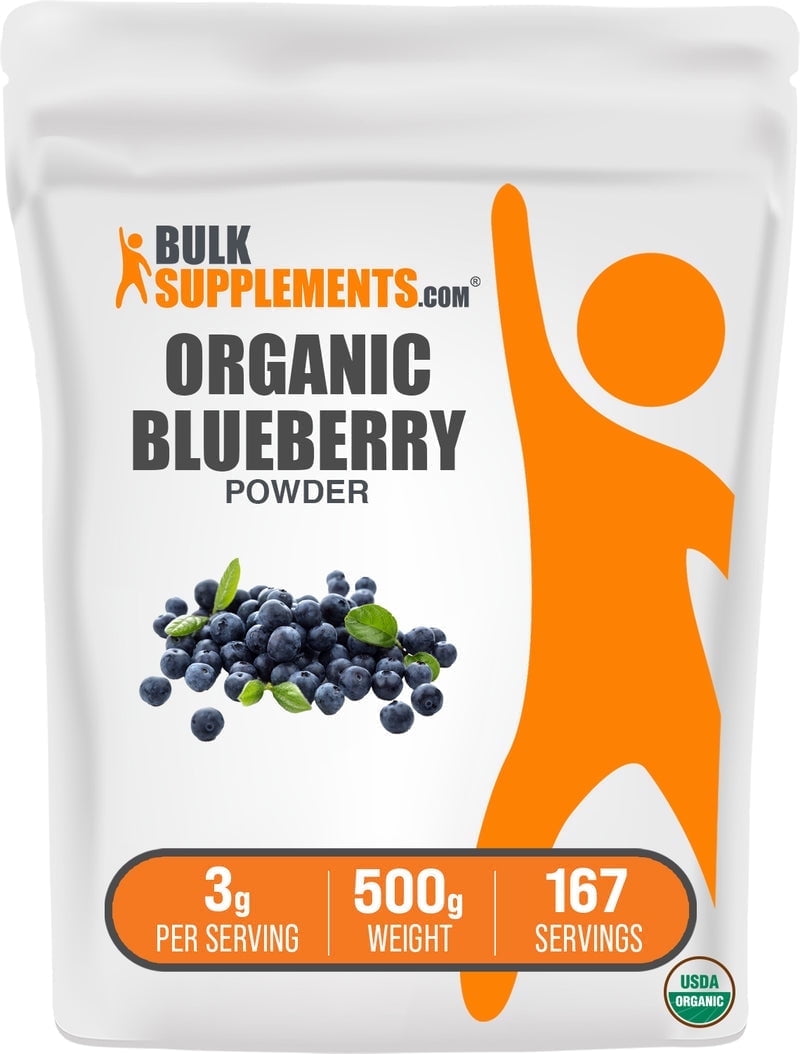 BulkSupplements Organic Blueberry Powder - 3g per Serving - 500 Grams ...