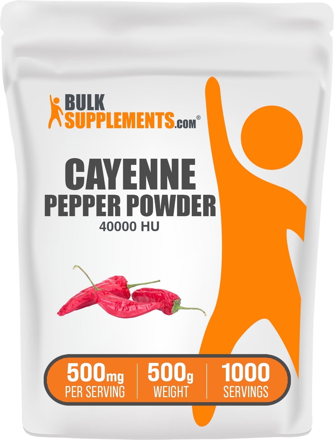 BulkSupplements Cayenne Pepper 40000HU Powder - 500mg per Serving - 500 ...
