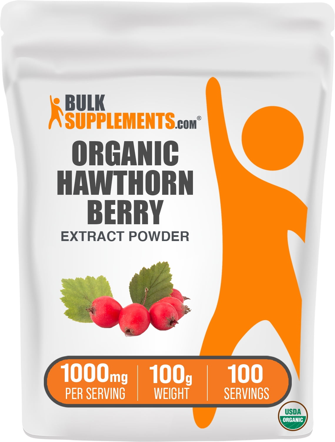 BulkSupplements.com Organic Hawthorn Berry Extract Powder, 1000mg ...
