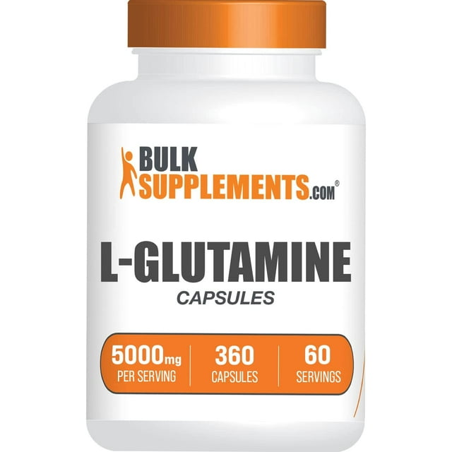 BulkSupplements.com L-Glutamine Capsules, 5000mg - Athletic Boosting Supplements (360 Gel ...
