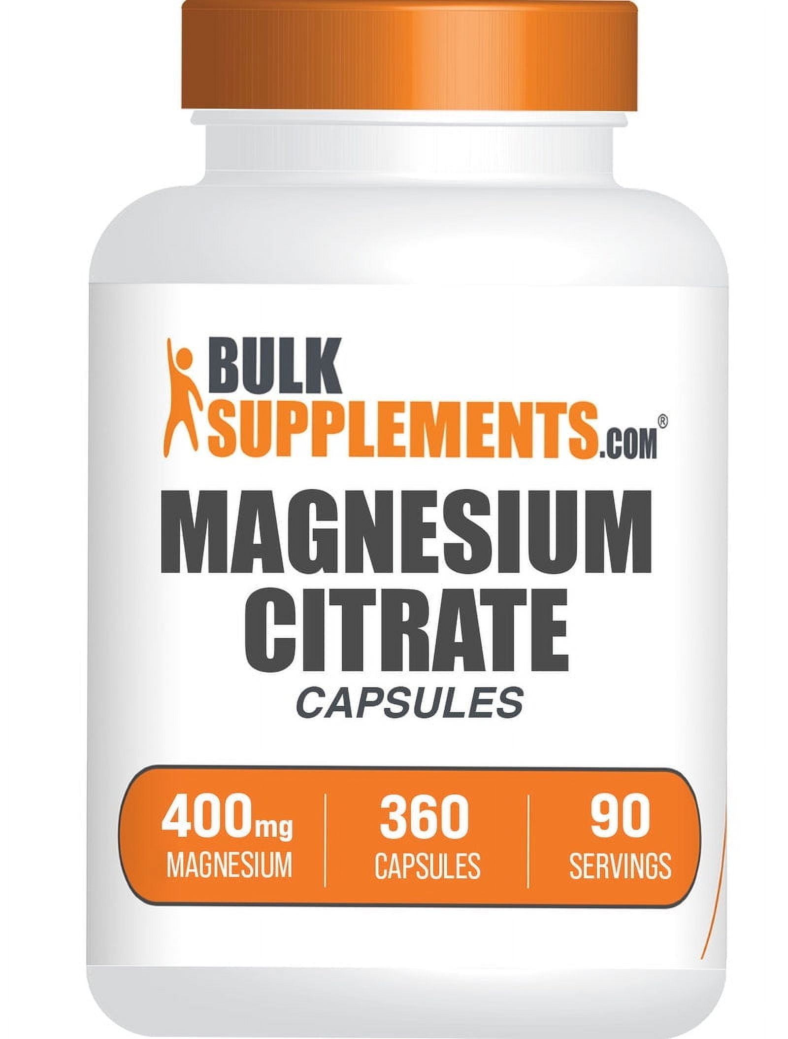 BulkSupplements Magnesium Citrate Capsules - 400mg of Magnesium Per ...