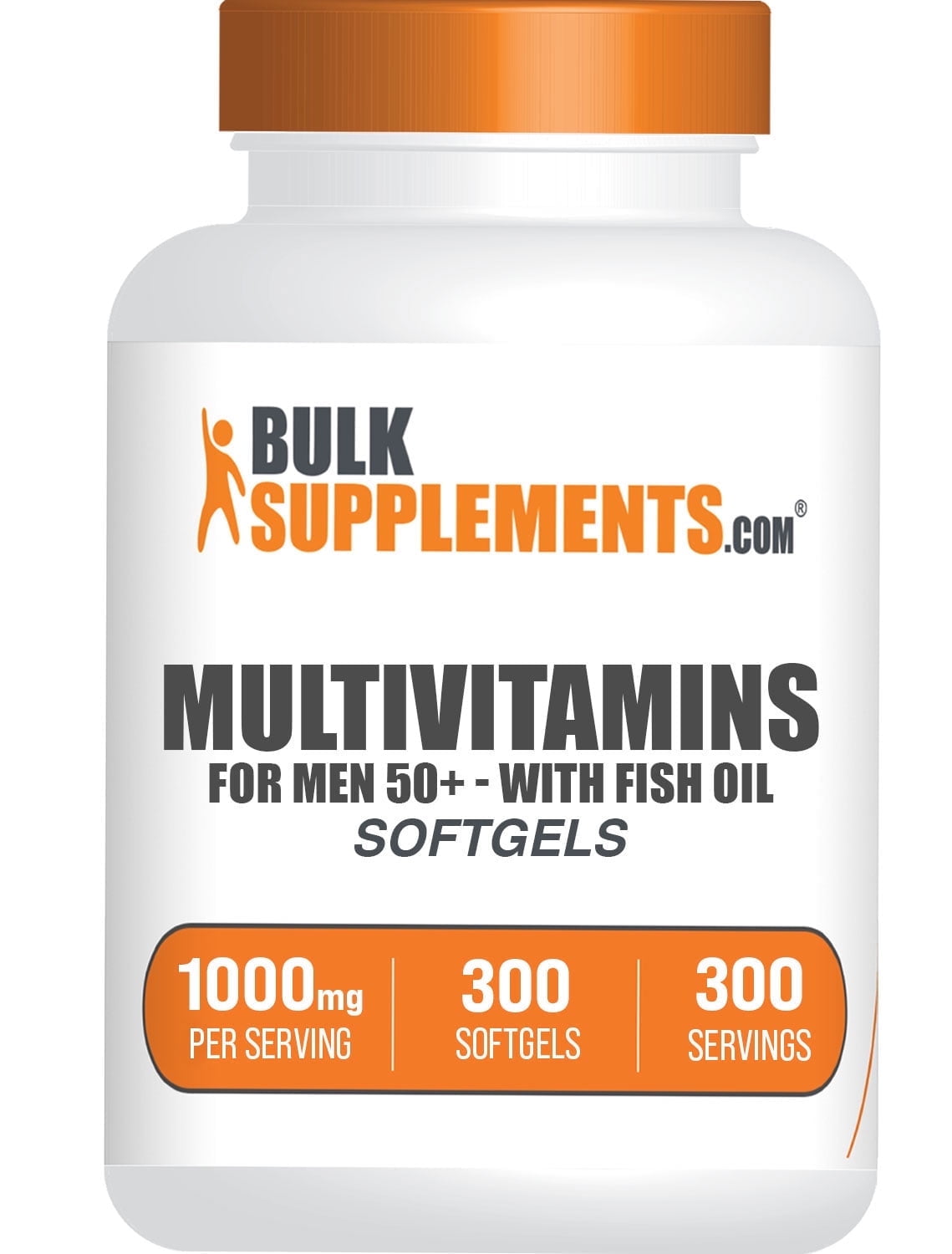 BulkSupplements Multivitamin for Men 50 Plus Softgels - with Fish Oil ...
