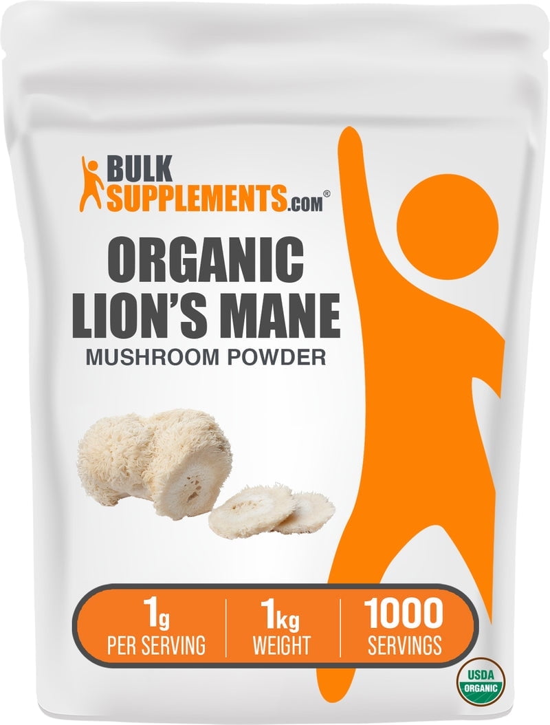 BulkSupplements Organic Lion's Mane Mushroom Powder - 1g per Serving ...