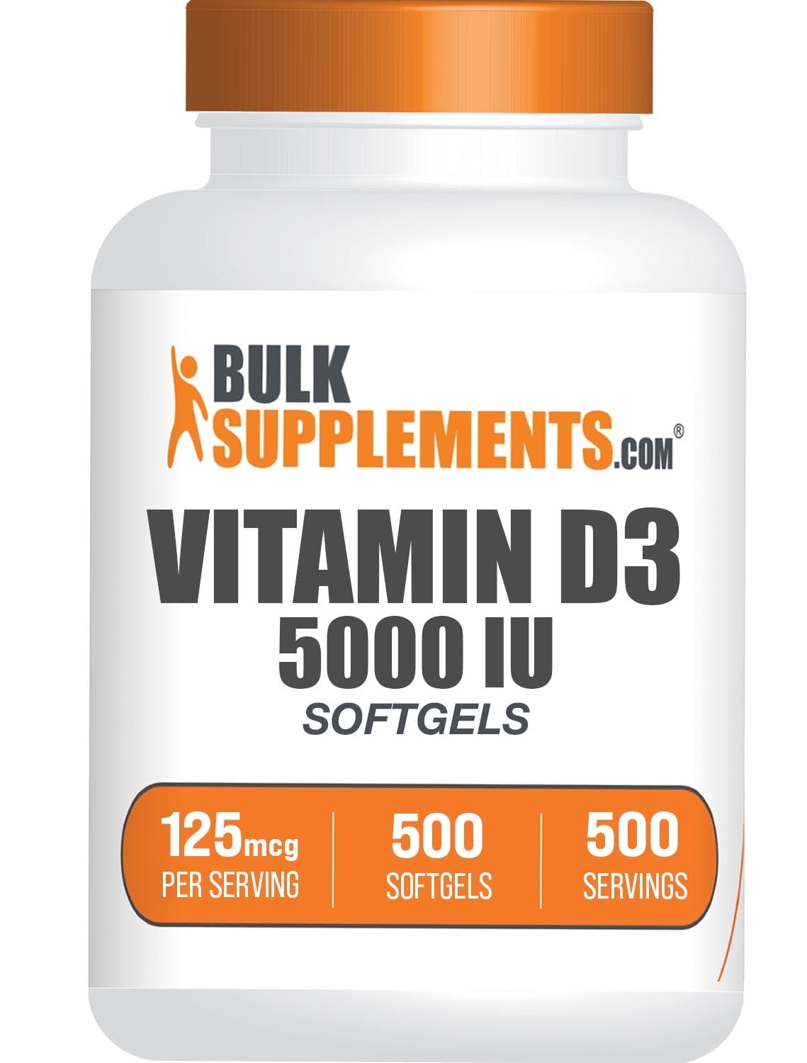 BulkSupplements.com Vitamin D3 5000IU, 125mcg - Immune Support (500 ...