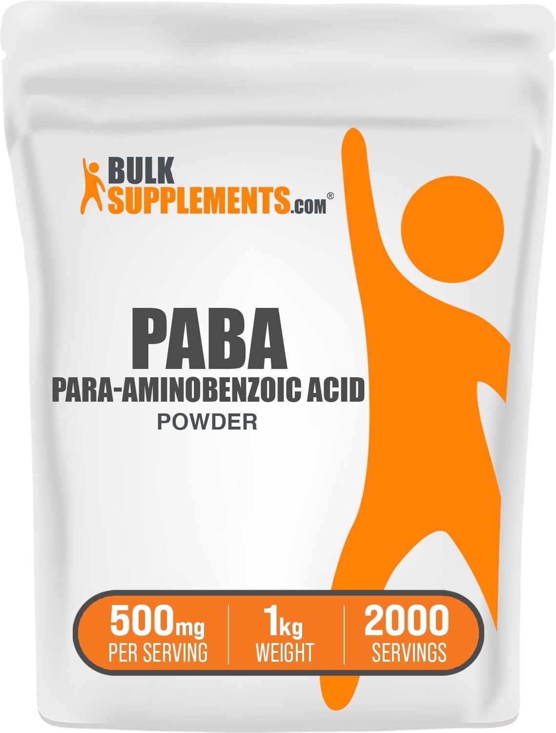 BulkSupplements Para-Aminobenzoic Acid (PABA) Powder - 500mg per Serving - 1 Kilogram (2.2 lbs ...