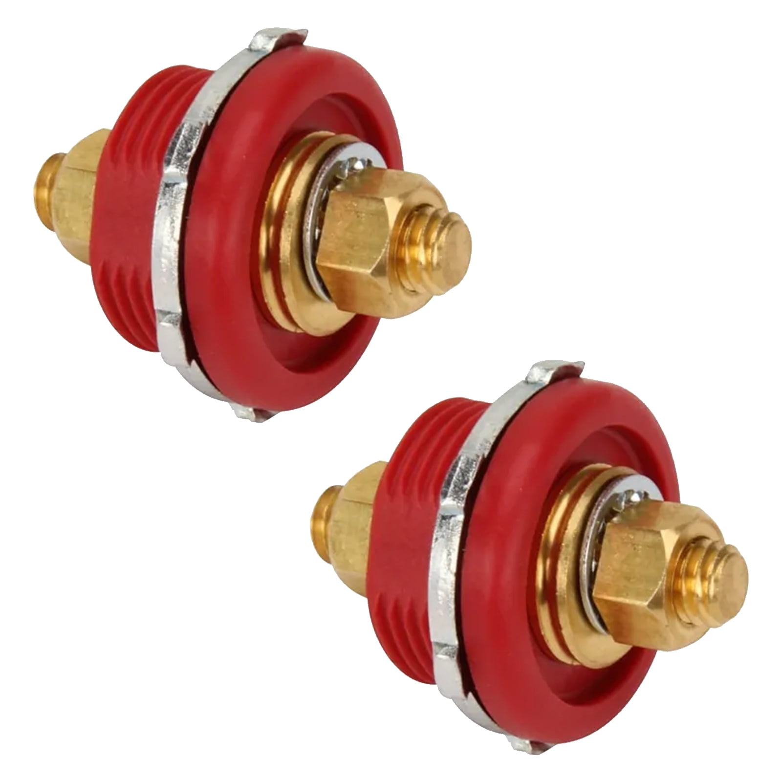 Bulkhead Battery Terminal Cable Connector - Pair - Red - Walmart.com