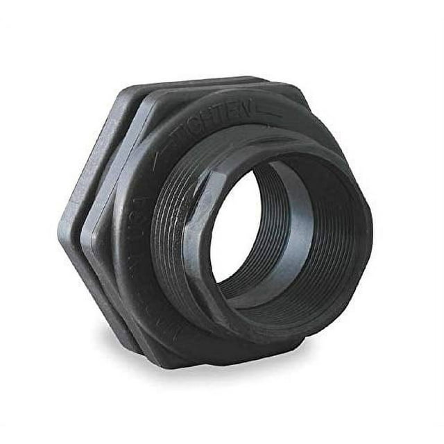 Bulkhead Fitting 3/4" FPT & 1-5/8" O.D Double Threaded w/Gasket TF075 ...