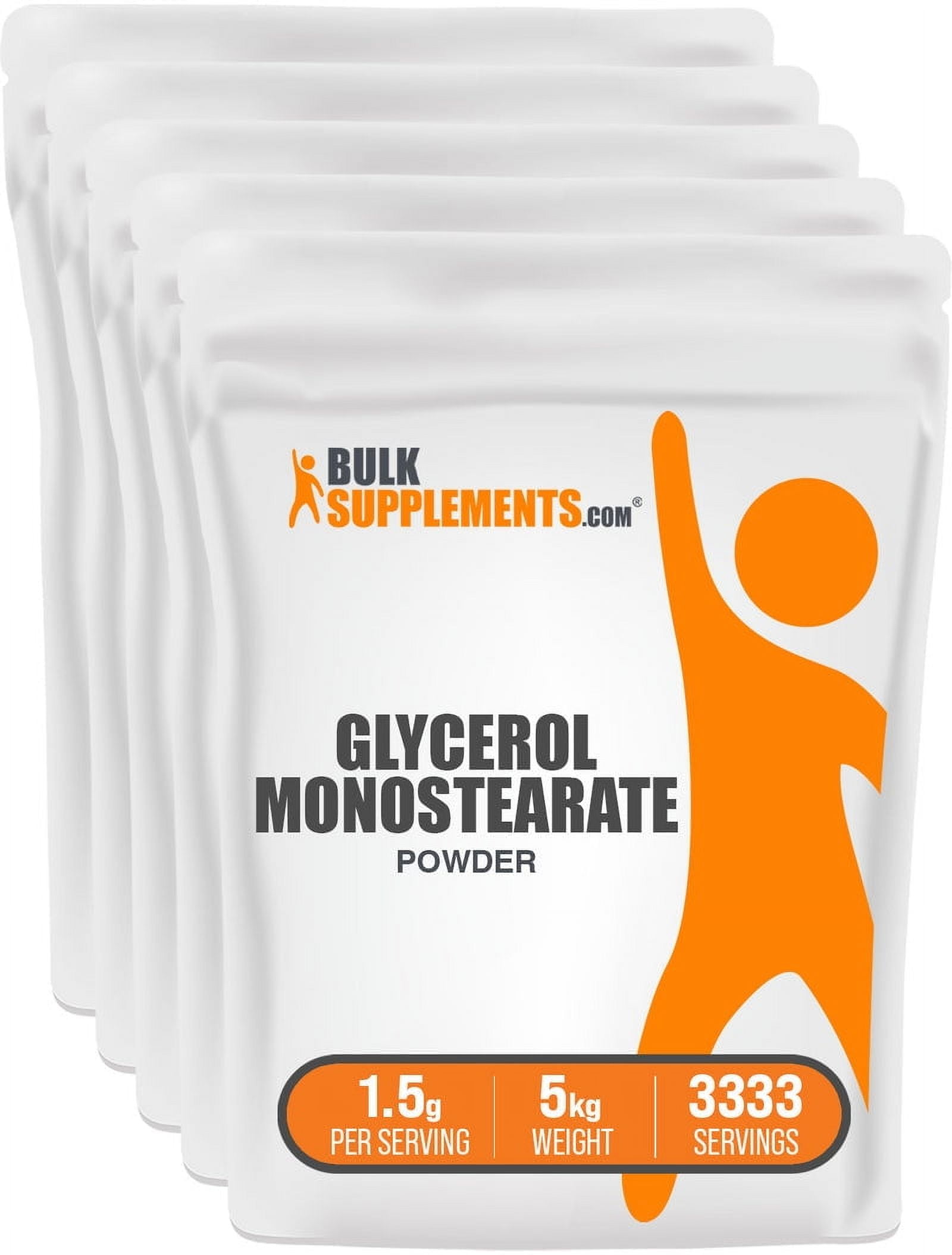 BulkSupplements Glycerol Monostearate Powder - 1.5g per Serving - 5 ...