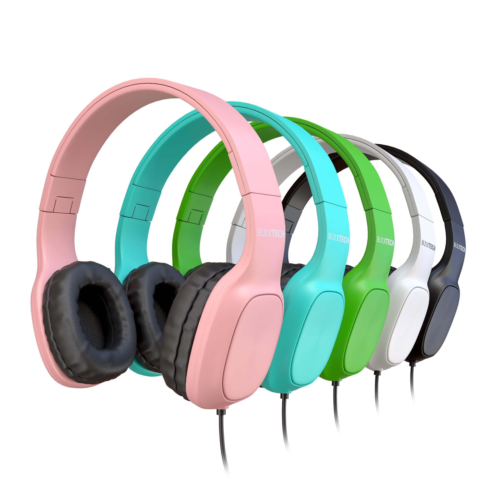 Bulktech Wired On-Ear Leather Headphones with 3.5mm Connector, Oval ...