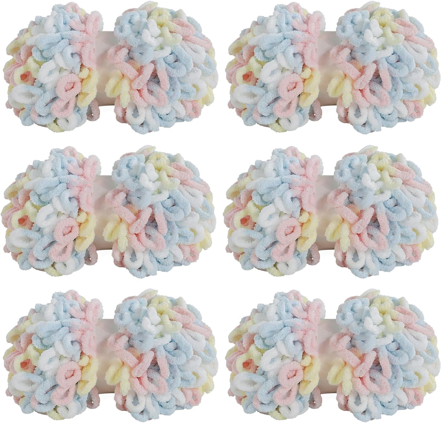 6 Pack (100g,9m) Bulky Loop Yarn for Finger Knitting Soft,Off The Hook ...