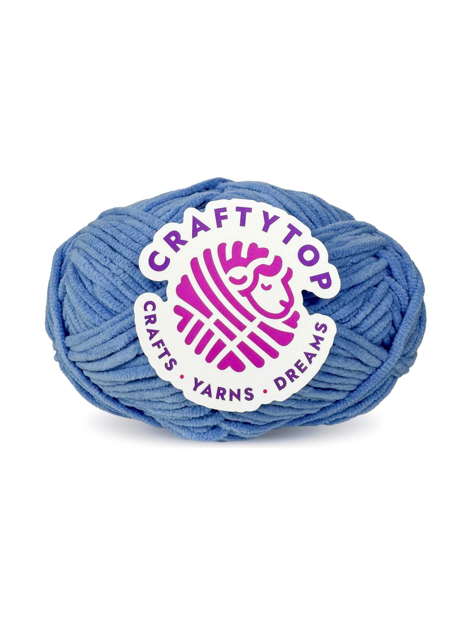 Craftytop™ Bulky Velvet Yarn #5 for Knitting & Crochet (Bluebell Bloom ...