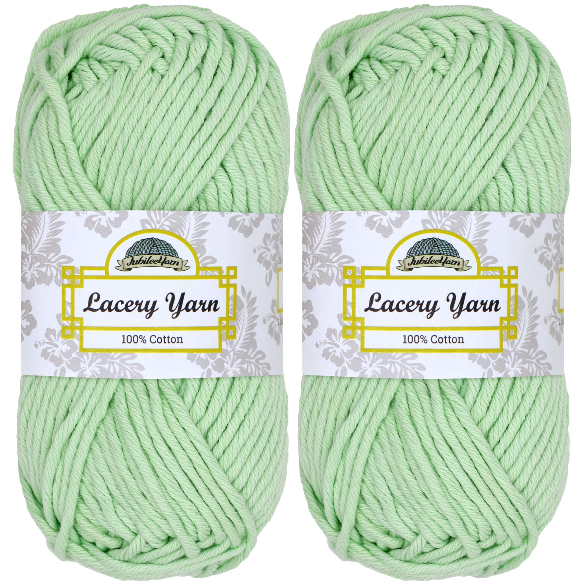 JubileeYarn Lacery Yarn - Chunky Cotton - 100g/Skein - Green Mint - 2 ...