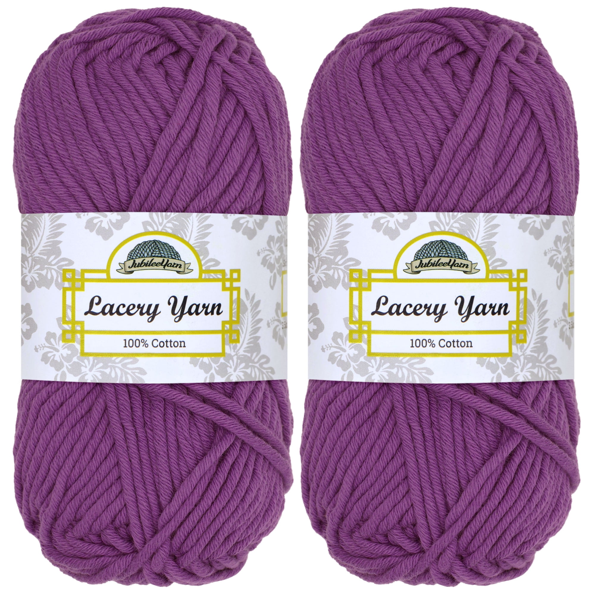 JubileeYarn Lacery Yarn - Chunky Cotton - 100g/Skein - Lilac Spray - 2 ...