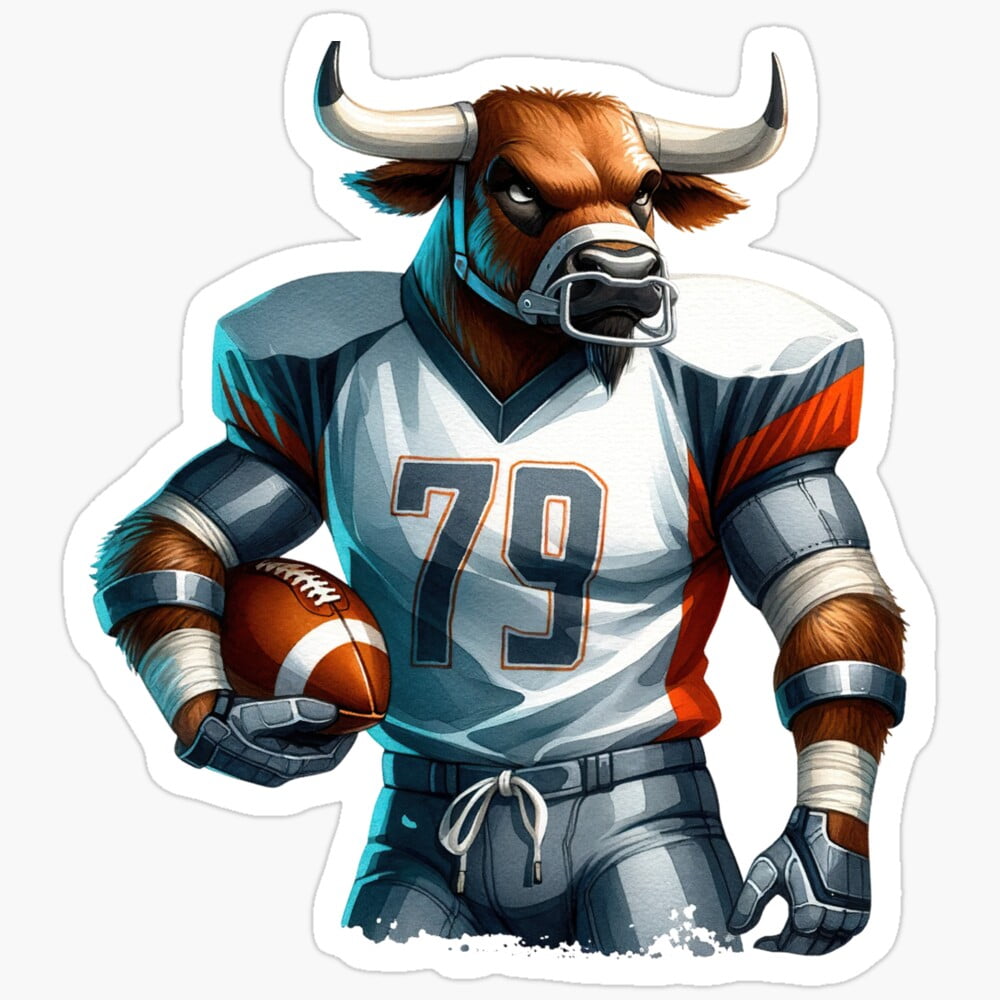 Bull Amarican Football Sticker Baseball Sticker, Football Sticker ...