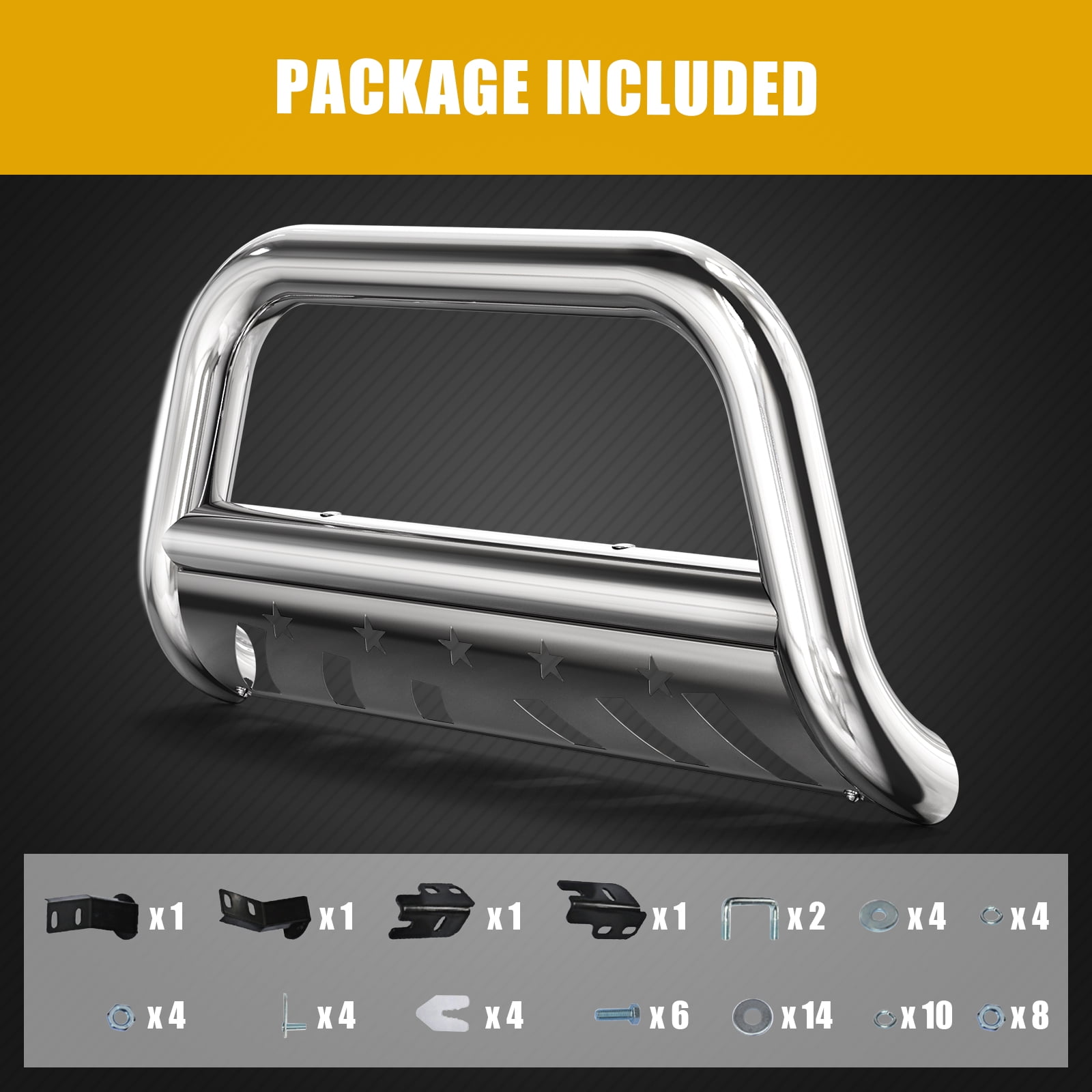 Bull Bar Compatible with F150 2004-2023 Brush Push Front Bumper Grill ...