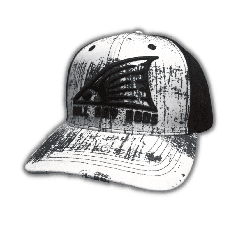Bull Bay Rods Ripped Series BBR Soft Mesh Trucker Hat Gray & White ...