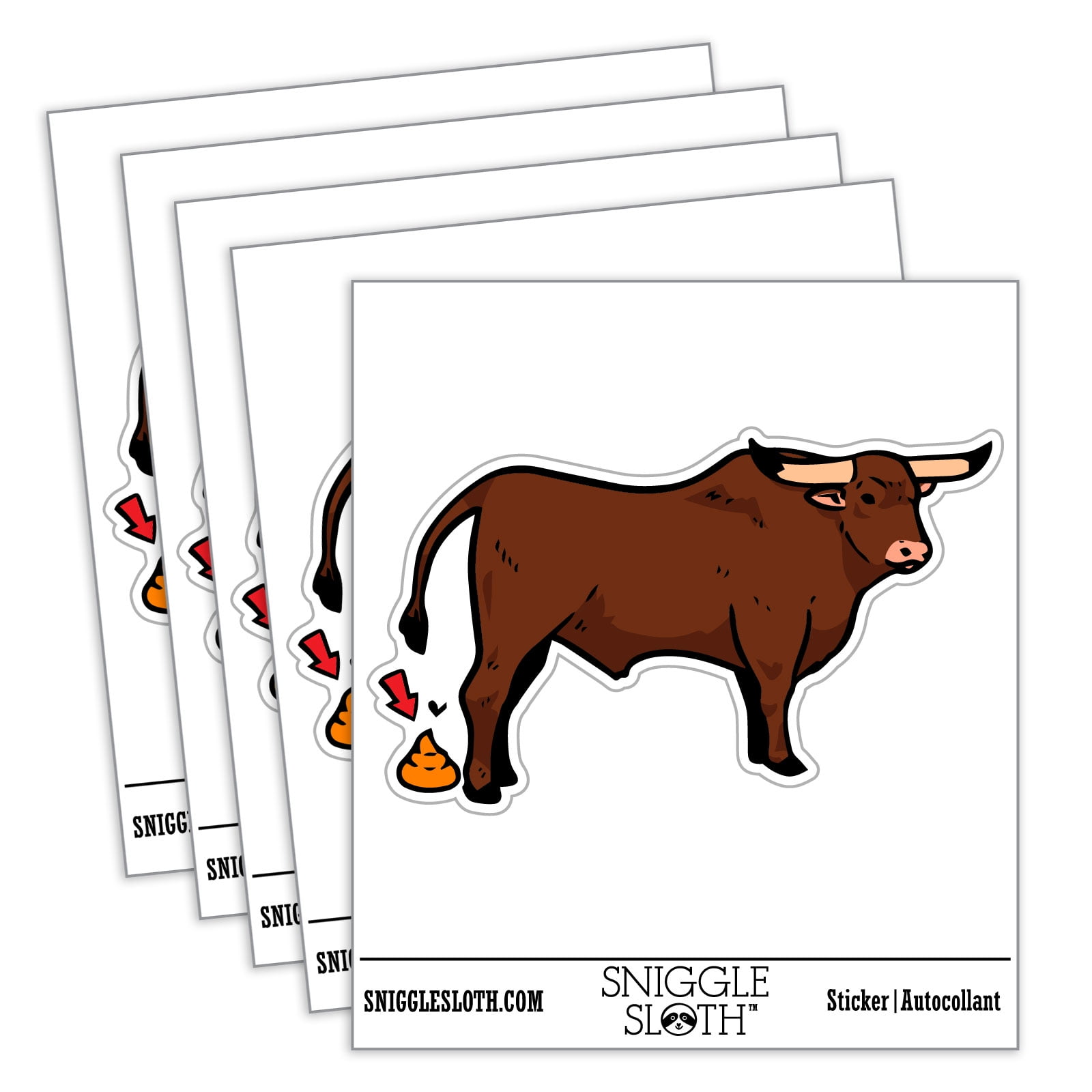 Bull Crap Cow Poop Funny Car Window Bumper Water Bottle Phone Tablet ...