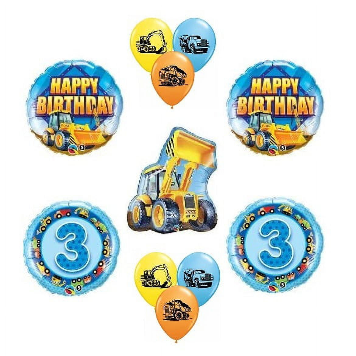 Bull DOZER BullDozer Construction TRUCK 3rd Birthday arty MYLAR and ...