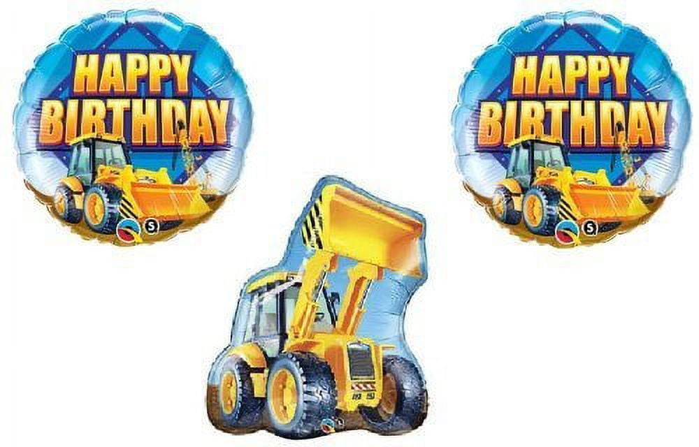 Bull DOZER Loader Construction TRUCKS Yellow BIRTHDAY Party (3) MYLAR ...
