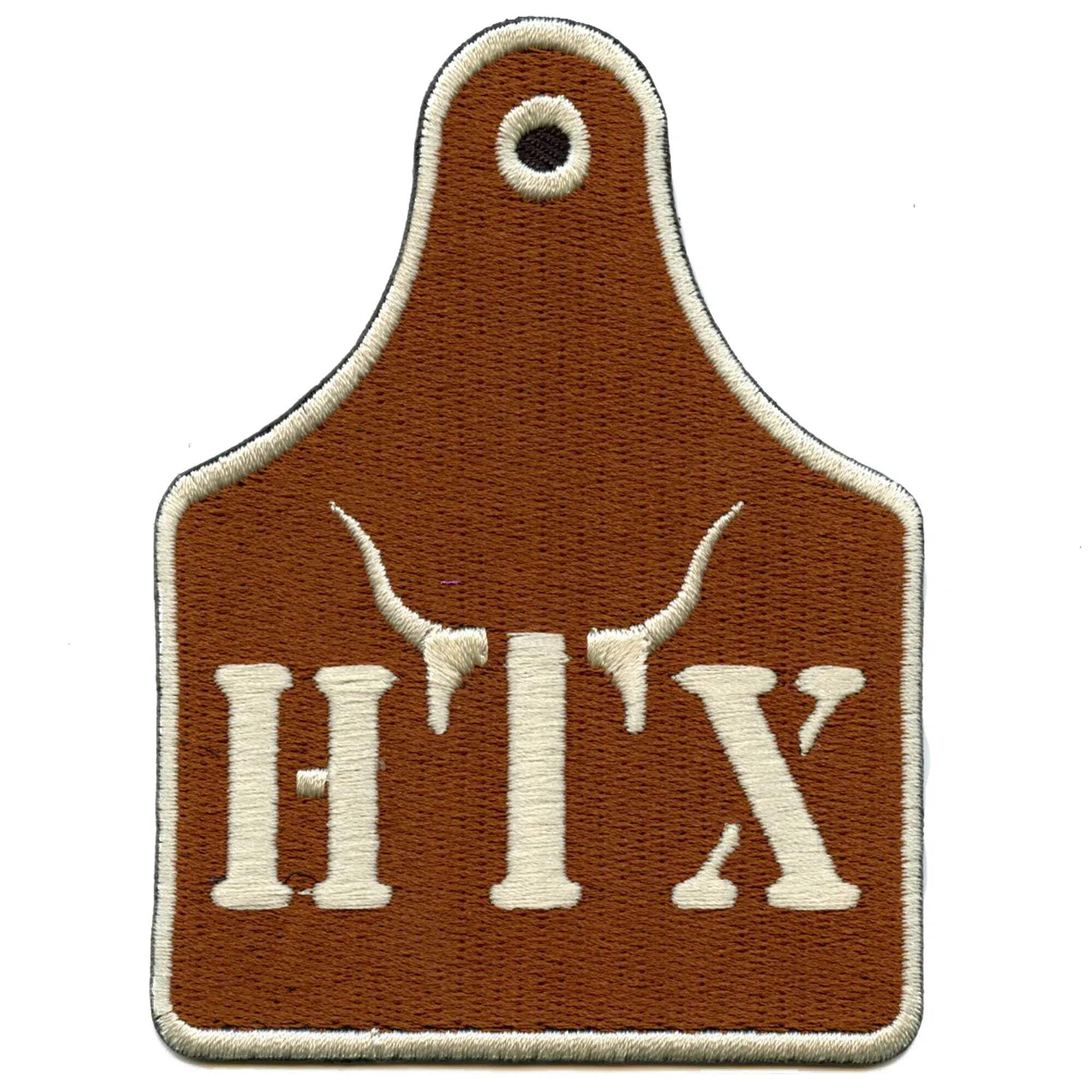 Bull Ear Tags-Brown/Creme Patch Western Country Cattle Embroidered Iron ...