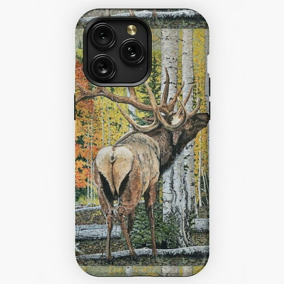 Bull Elk Oil Painting Wildlife Art iPhone Case 17 through 11 Pro Max ...