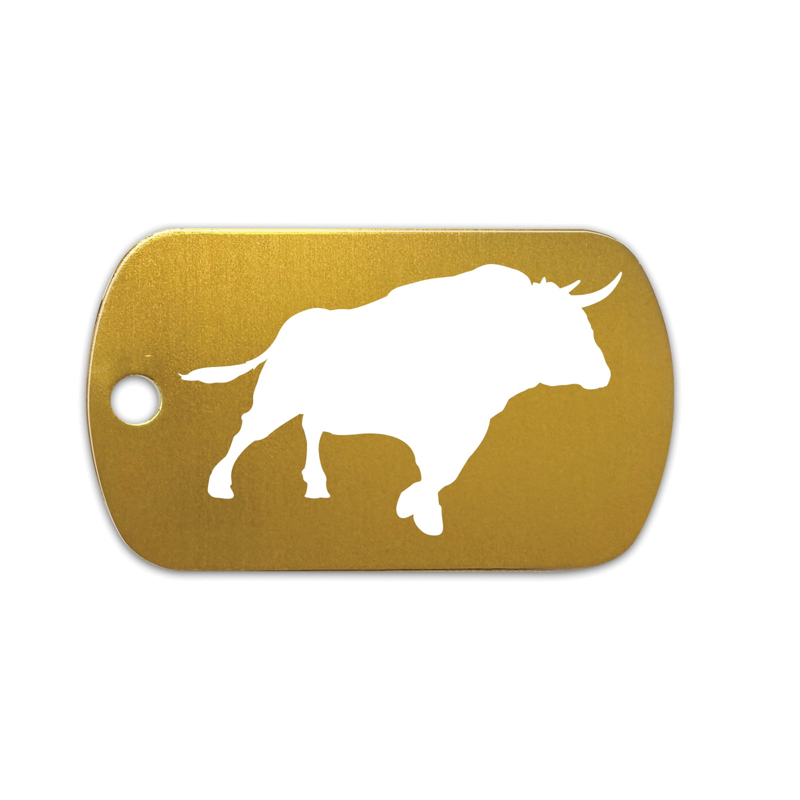 Bull GI Dog Tag Aluminum Keychain bullfighter toro matador - Gold ...