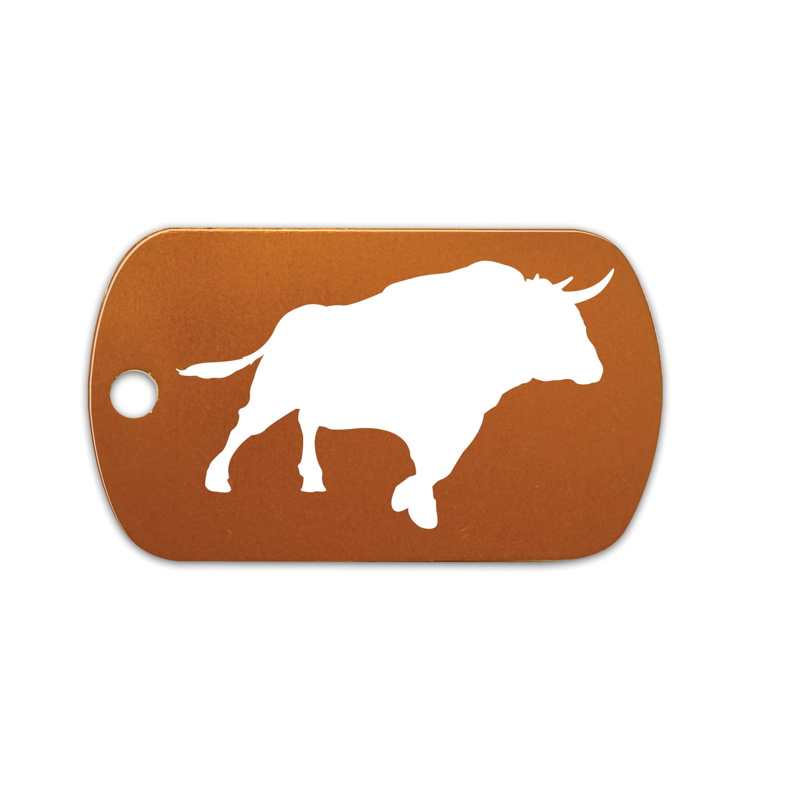 Bull GI Dog Tag Aluminum Keychain bullfighter toro matador - Orange ...