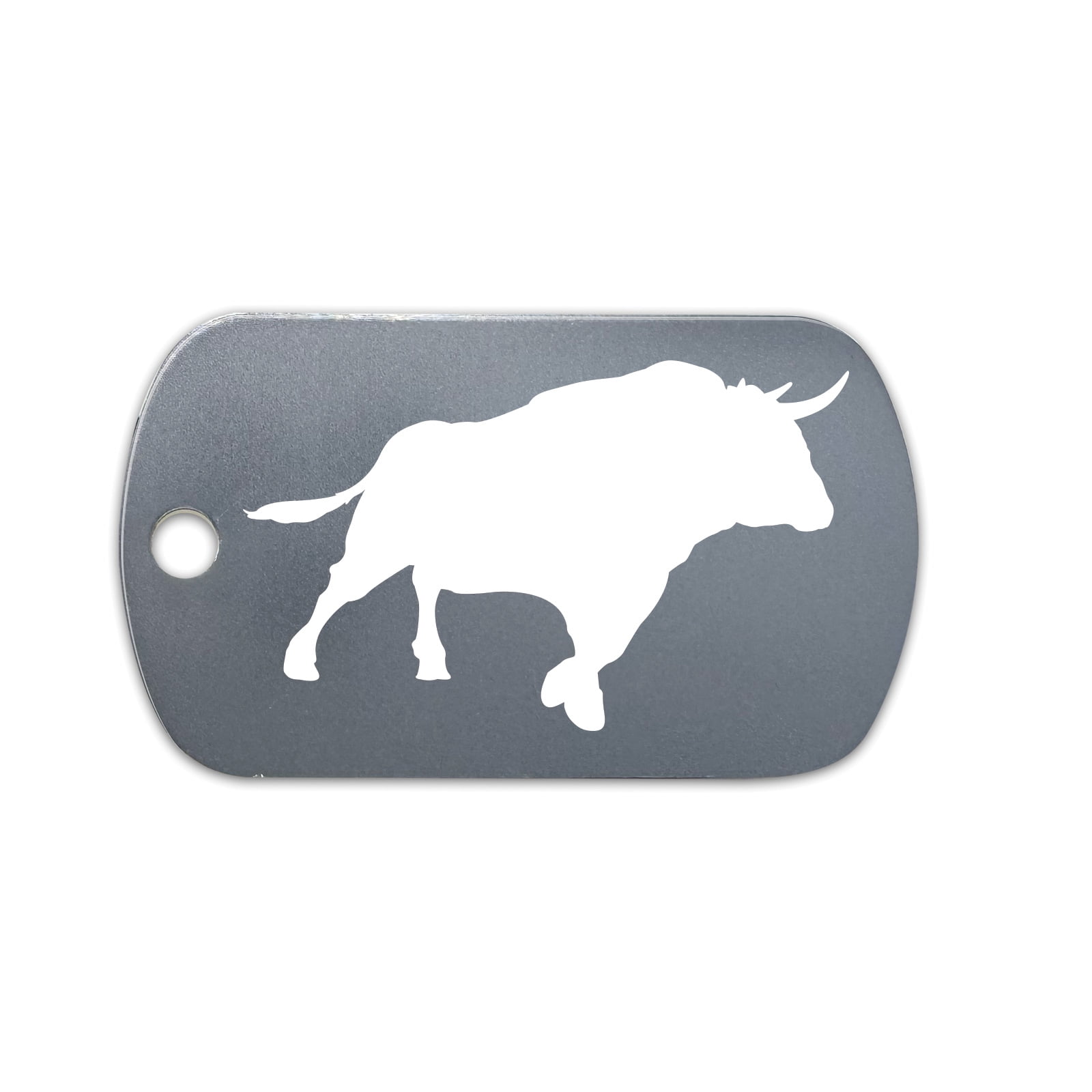 Bull GI Dog Tag Aluminum Keychain bullfighter toro matador - Silver ...