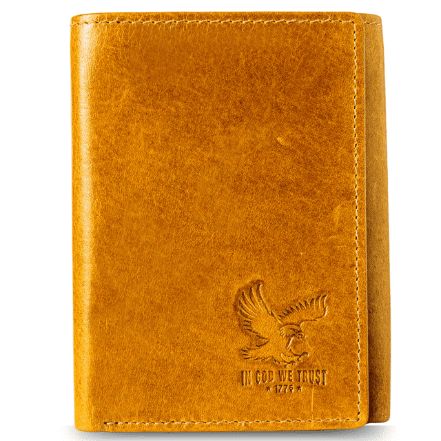 Bull Guard Genuine Leather Trifold Wallet For Men RFID And ID Window ...