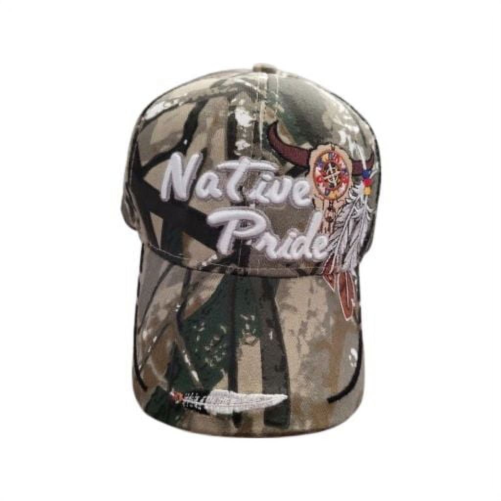 Bull Head & Feathers Native Pride Baseball Caps - Camo Color -- Uni-Sex ...